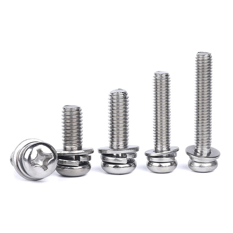 China Stainless Steel Round Pan Head Combination Screw Cross Three ...