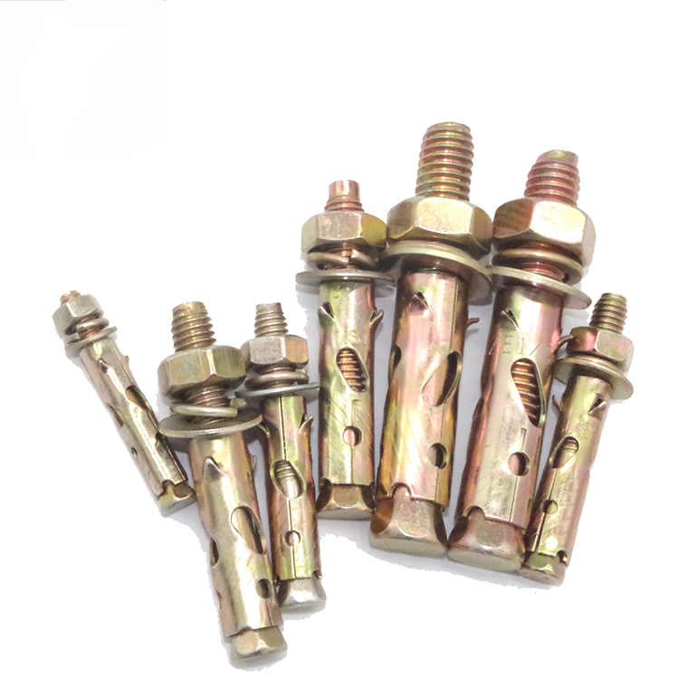 China carbon steel sleeve anchor with hole expansion screw with yellow ...