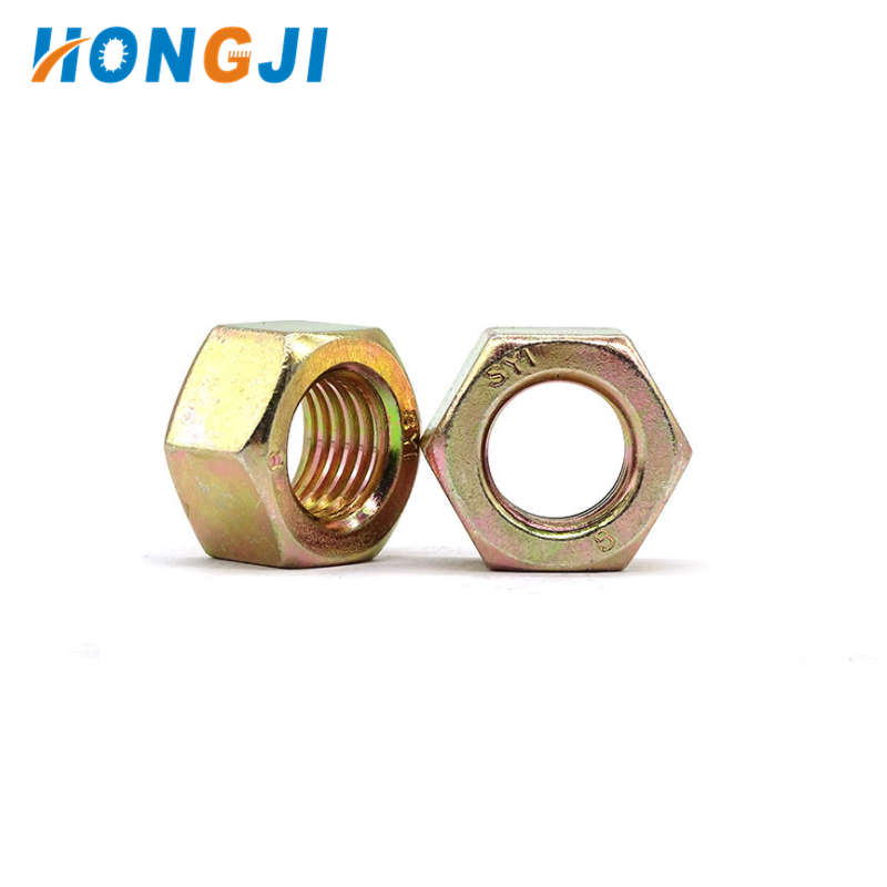 China Carbon Steel Yellow color zinc plated DIN934 Hex Nut grade 4 grade 8 manufacturers and ...